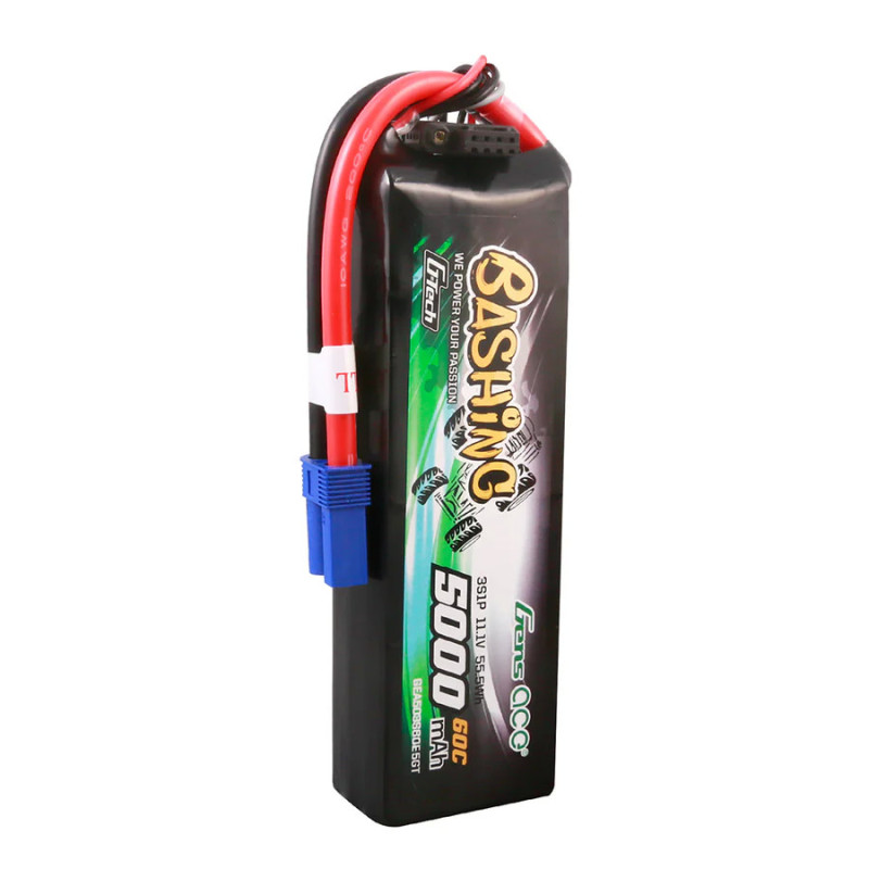 Gens ace G-Tech 5000mAh 11.1V 3S 60C Lipo Battery Pack with EC5 Plug ...
