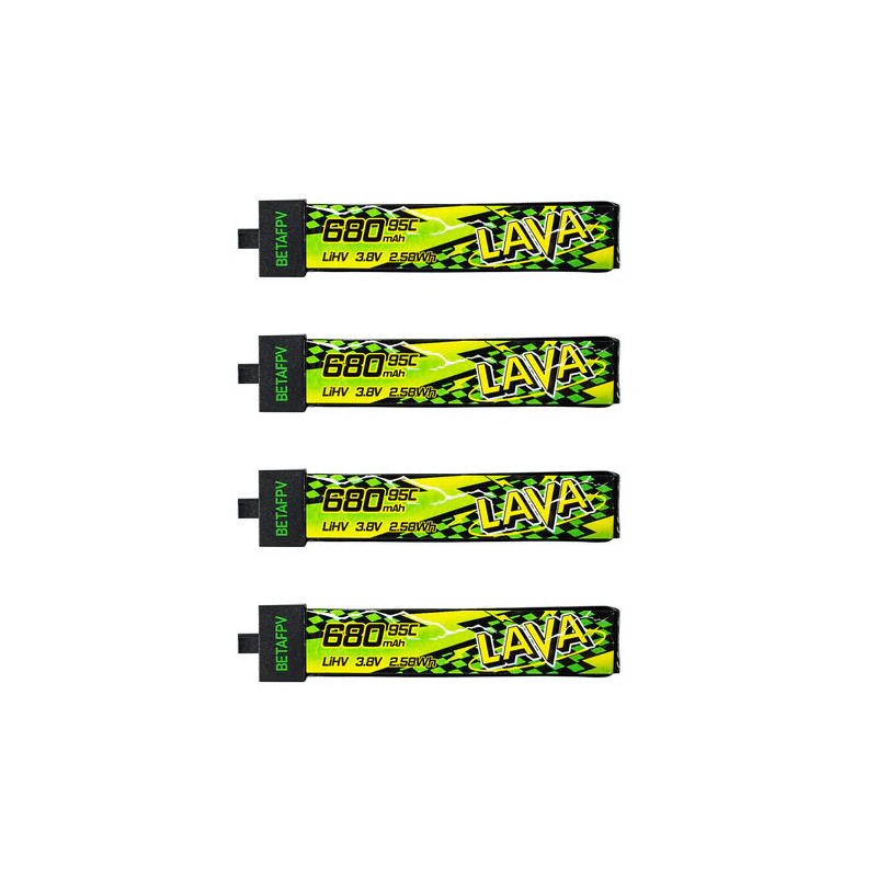 BetaFPV LAVA II 1S 680mAh 95C BT2.0 LiHV Battery (4PCS)