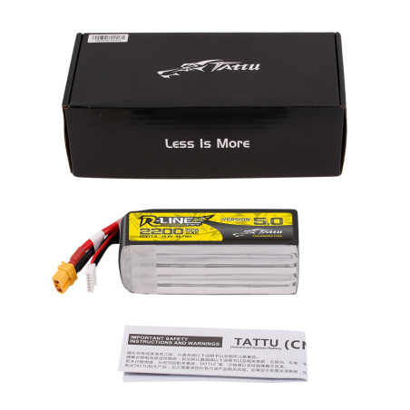 Tattu R-Line V5 2200mAh 5S 150C LiPo XT60U-F - Professional FPV Racing